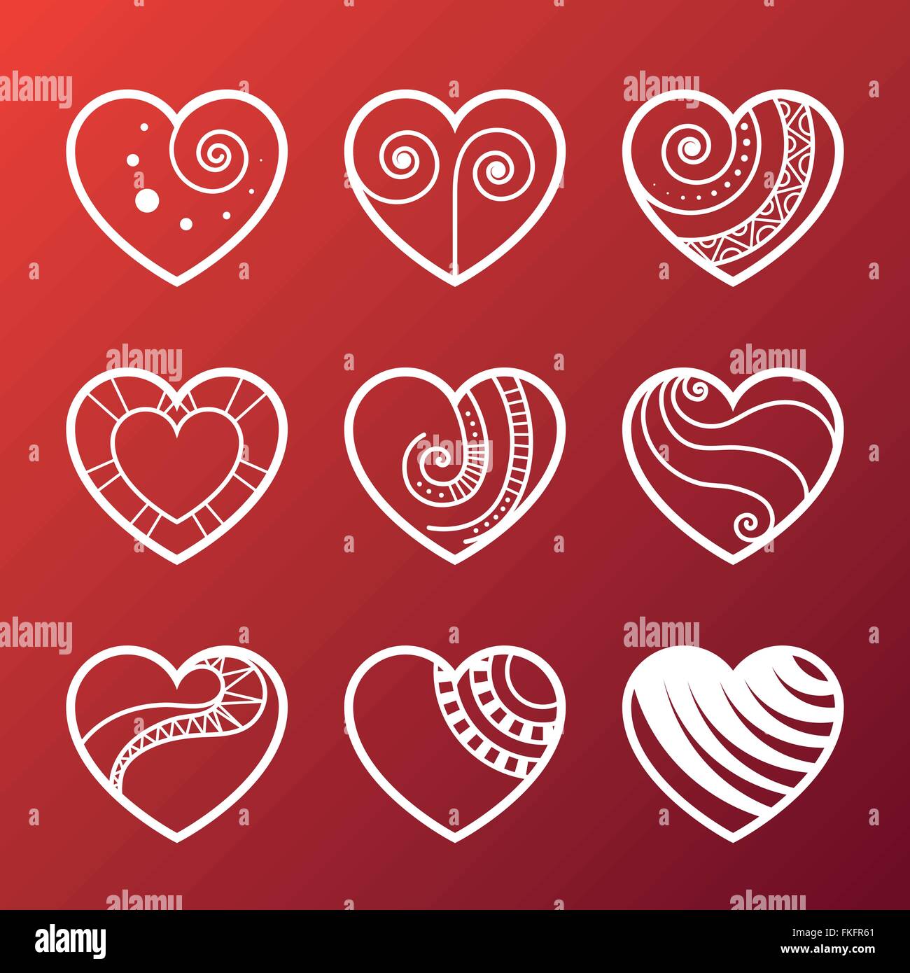 Set of White Heart Icons Stock Vector Image & Art - Alamy