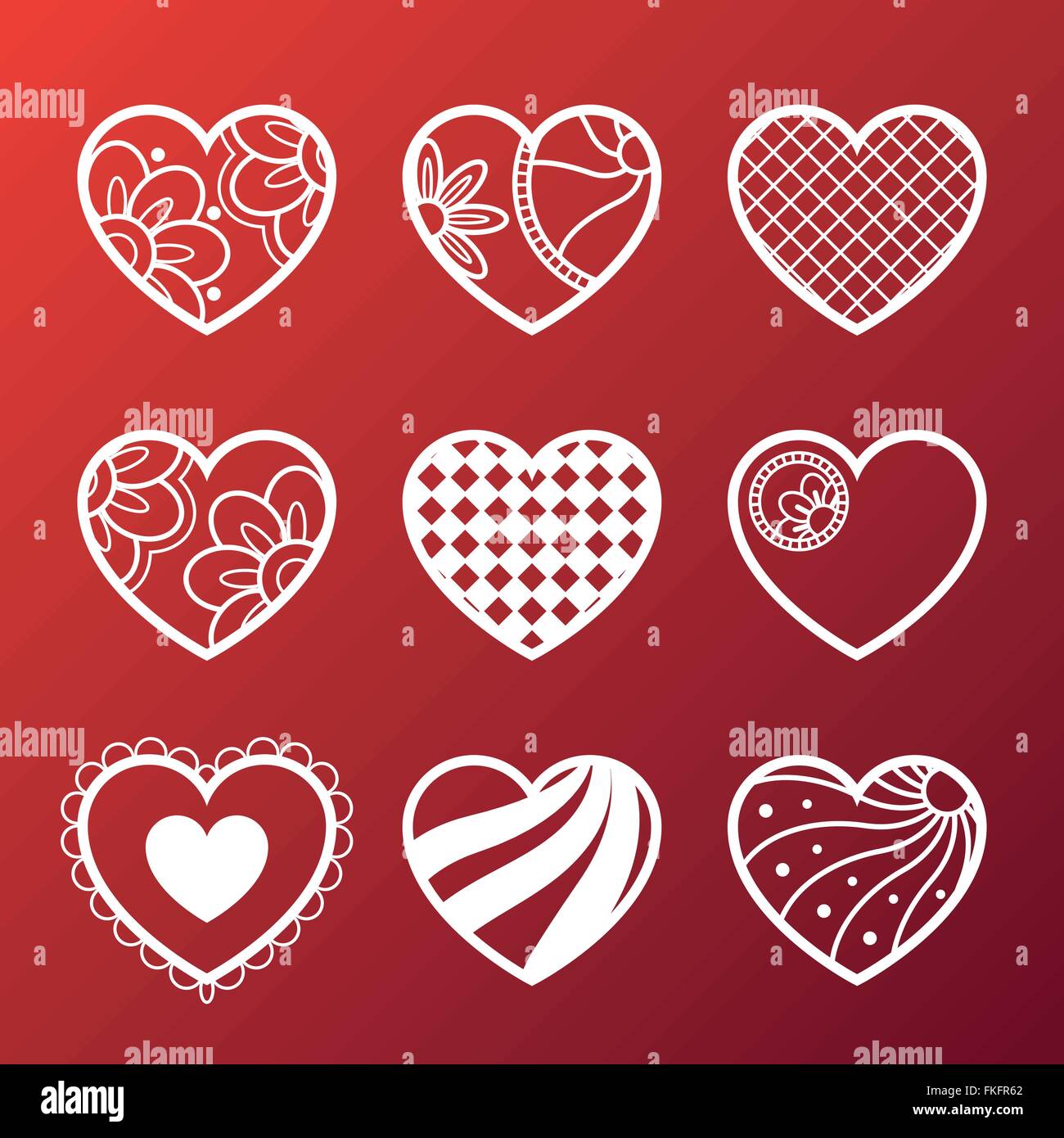 Set of White Heart Icons Stock Vector Image & Art - Alamy
