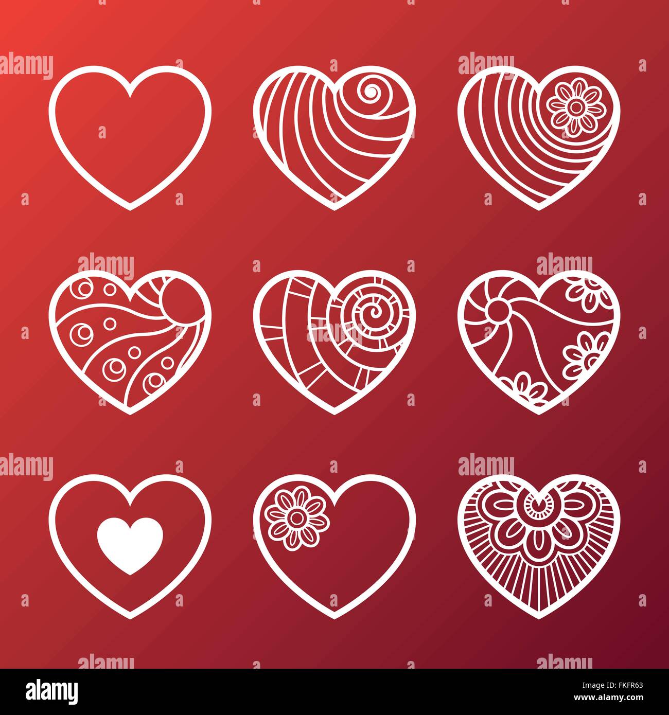 Set of White Heart Icons Stock Vector Image & Art - Alamy