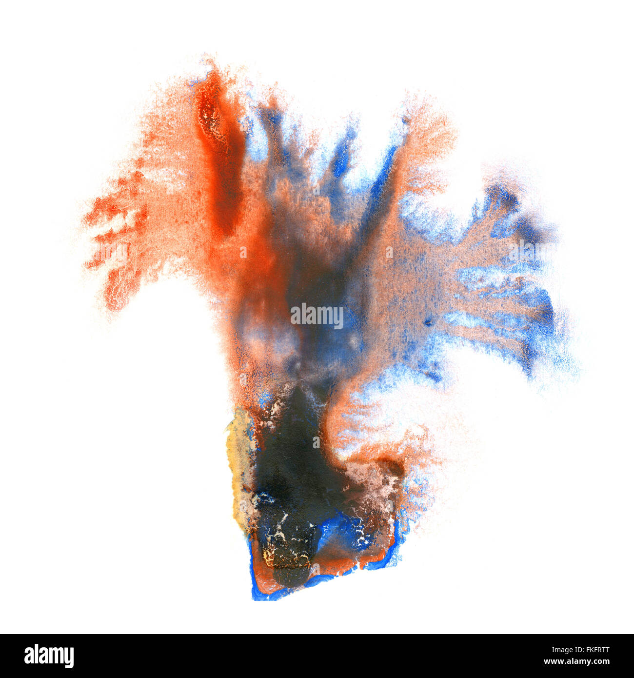 paint brown blue splash color ink watercolor isolated stroke splatter ...