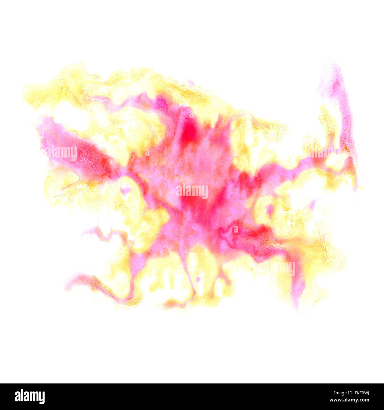 paint pink yellow splash color ink watercolor isolated stroke splatter ...