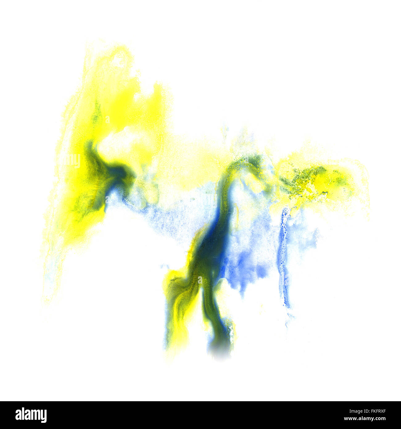 paint splash color blue yellow ink watercolor isolated stroke Stock ...