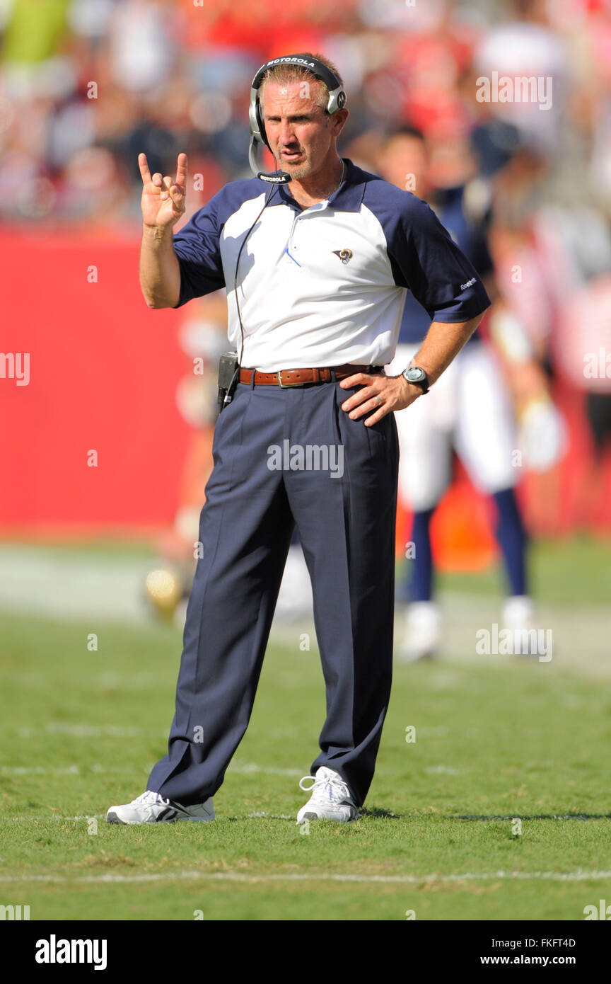 Tampa, Florida, USA. 24th Oct, 2010. St. Louis Rams head coach Steve ...