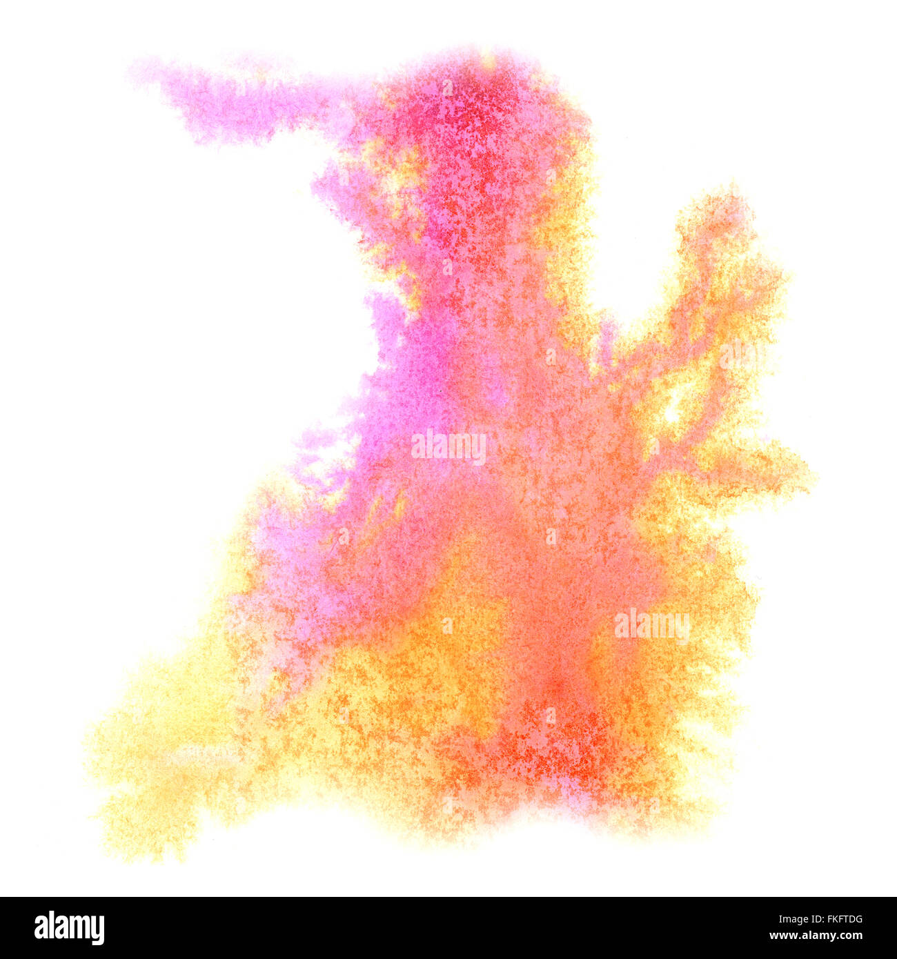 paint splash color ink pink yellow watercolor isolated stroke Stock ...