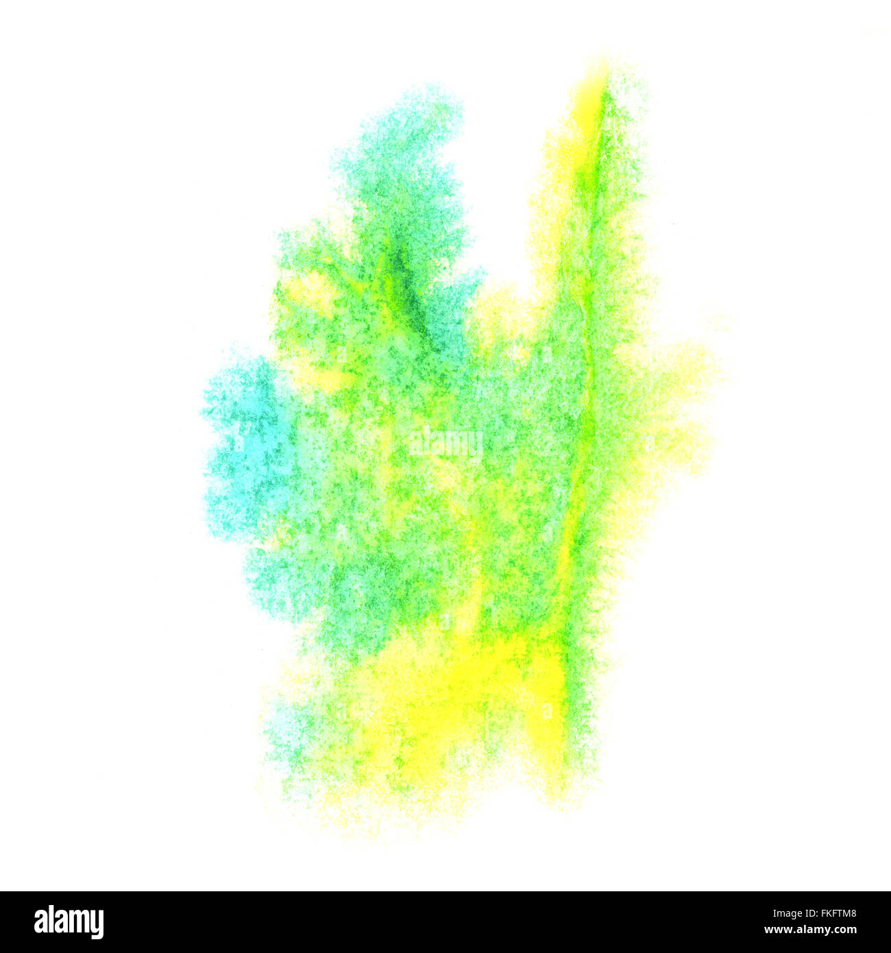 paint splash green yellow color ink watercolor isolated stroke Stock ...