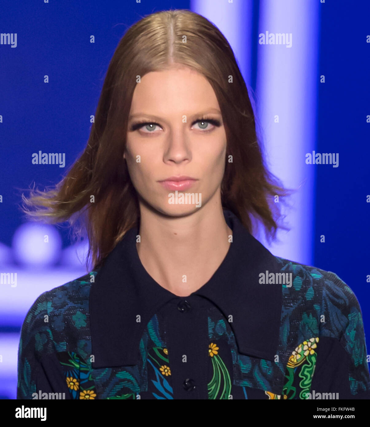 New York City, USA - February 17, 2016: Lexi Boling walks the runway at ...