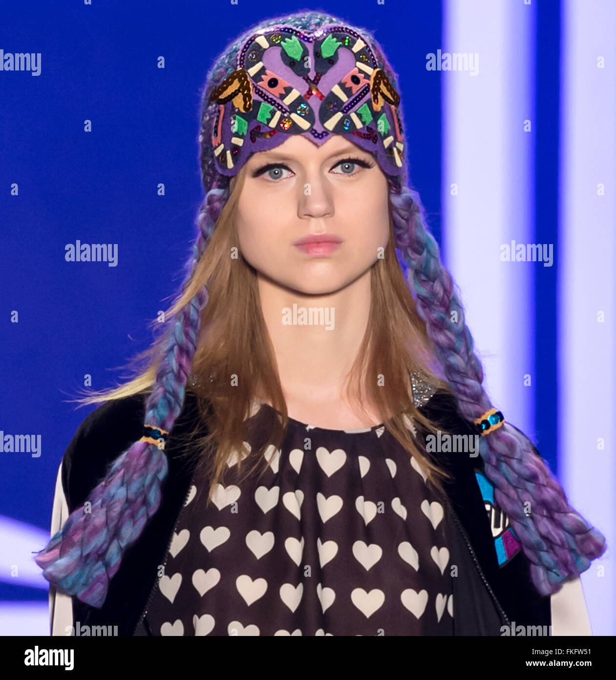 New York City, USA - February 17, 2016: Frida Westerlund walks the ...