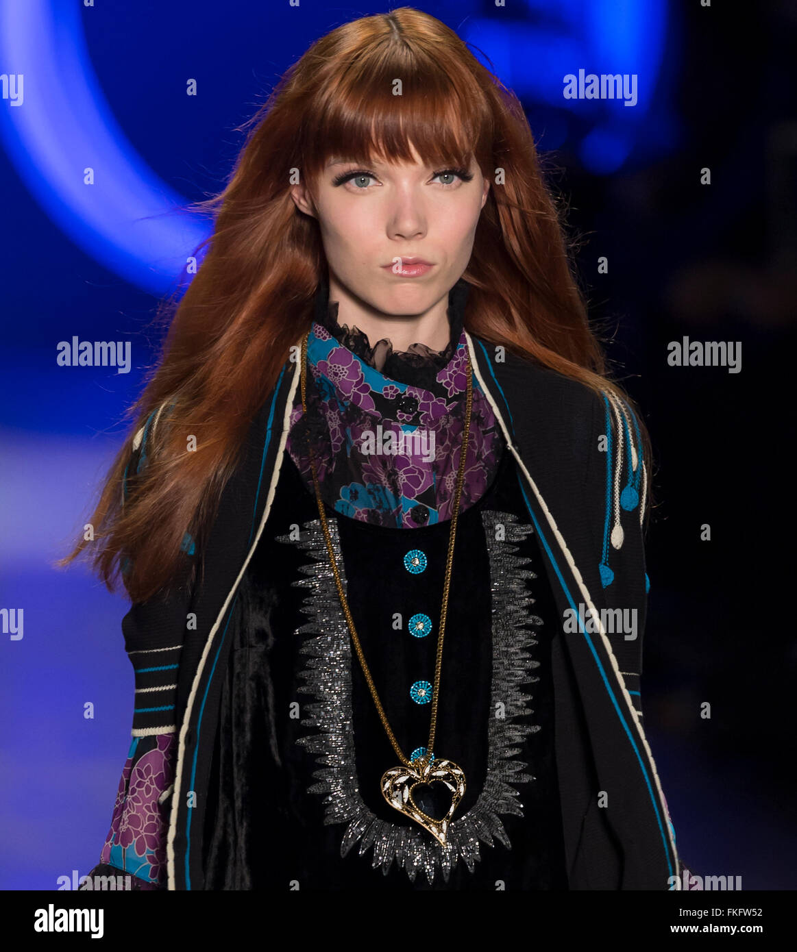 New York City, USA - February 17, 2016: Briley Jones walks the runway ...