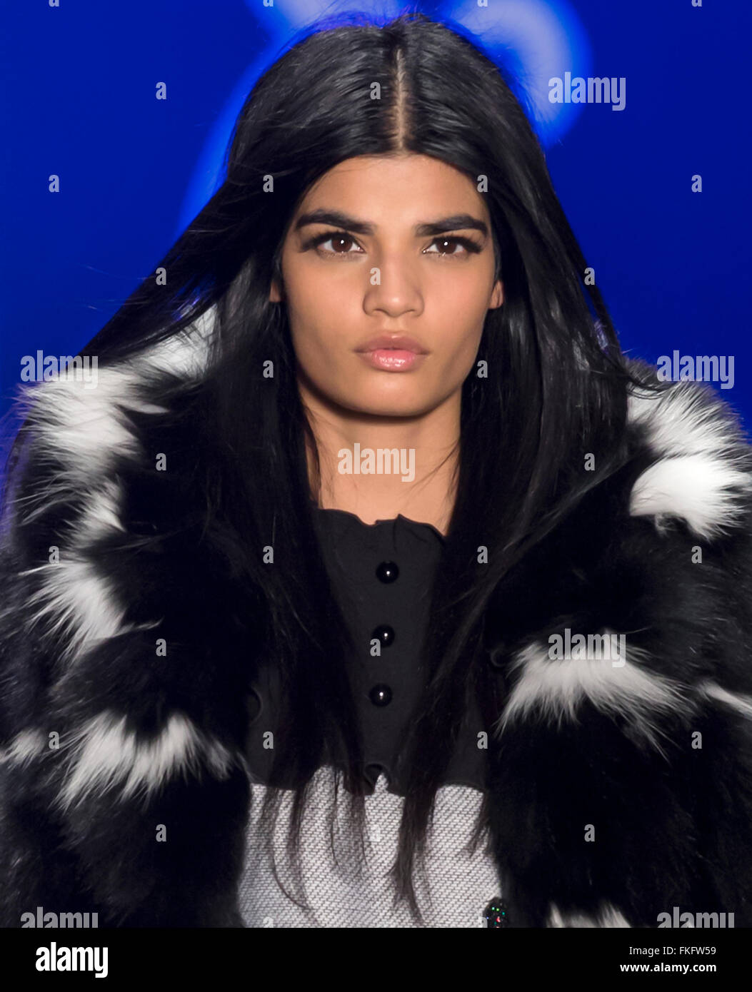 New York City, USA - February 17, 2016: Bhumika Arora walks the runway ...