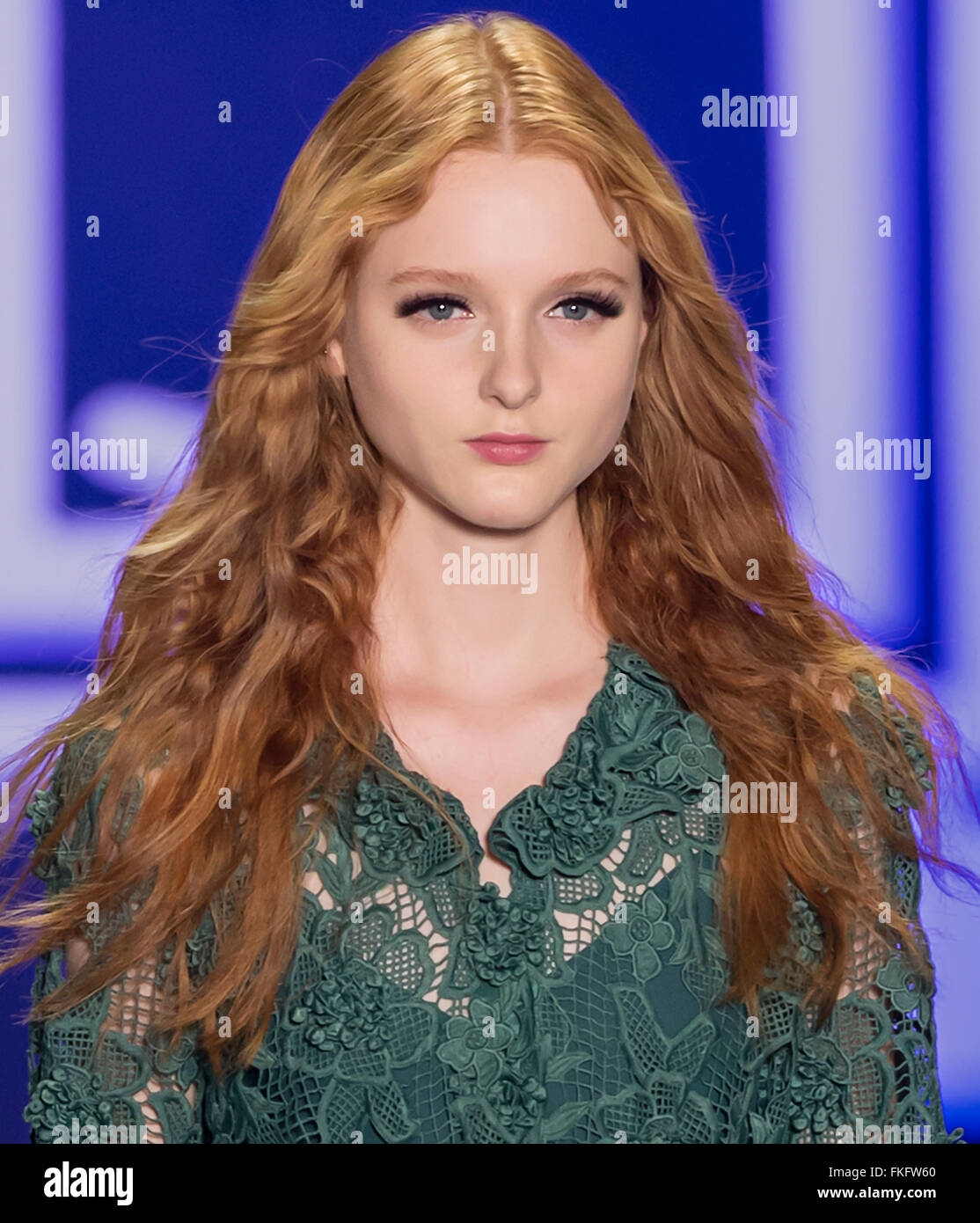 New York City, USA - February 17, 2016: Madison Stubbington walks the ...