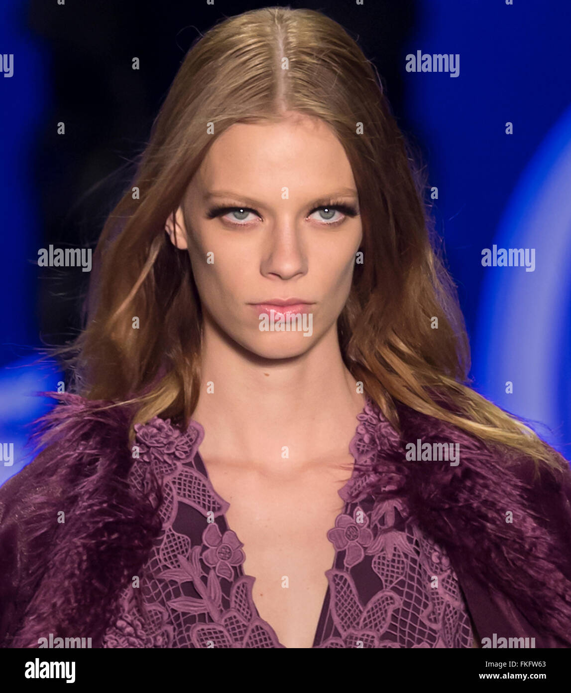 New York City, USA - February 17, 2016: Lexi Boling walks the runway at ...