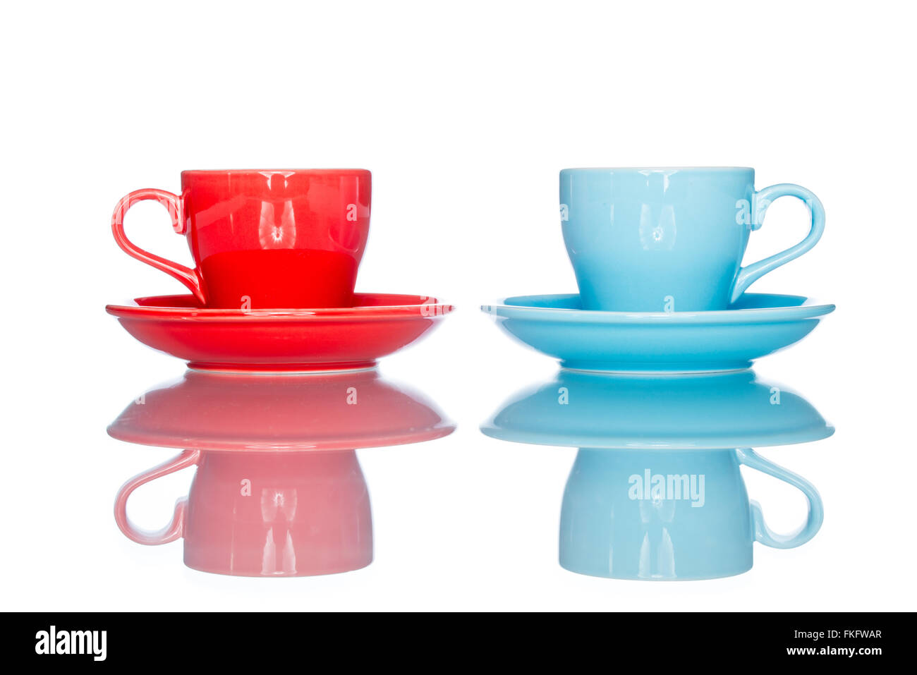 enjoy multiple colorful coffee cup mug on reflection table white ...