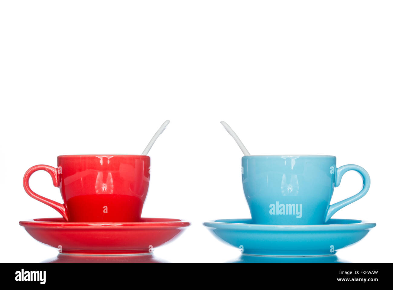 enjoy multiple colorful coffee cup mug on reflection table white ...