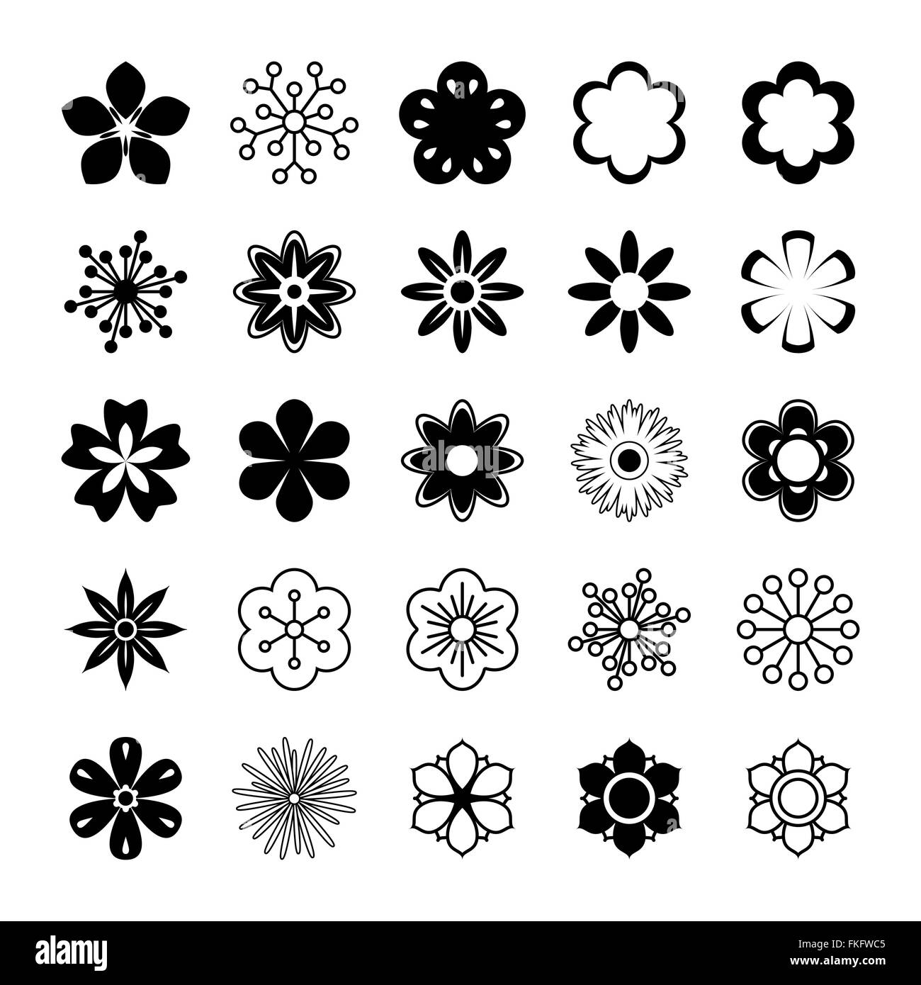 Vector Flower Set Stock Vector Image & Art - Alamy