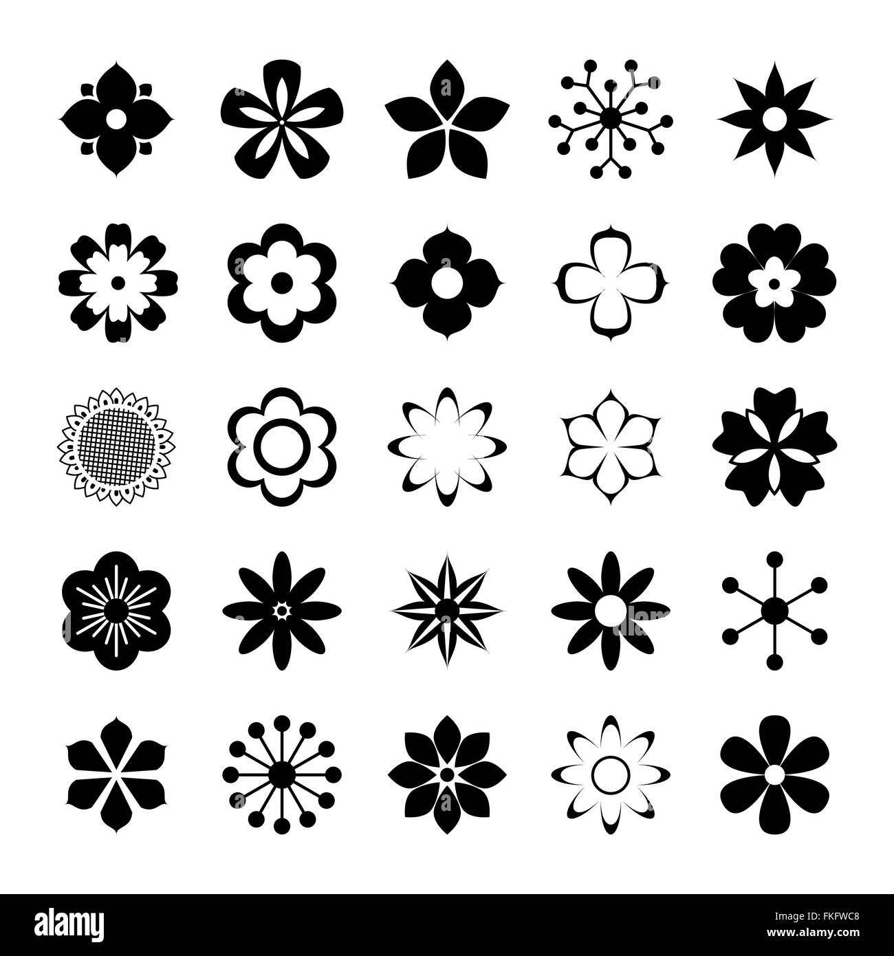 Vector Flower Set Stock Vector Image & Art - Alamy