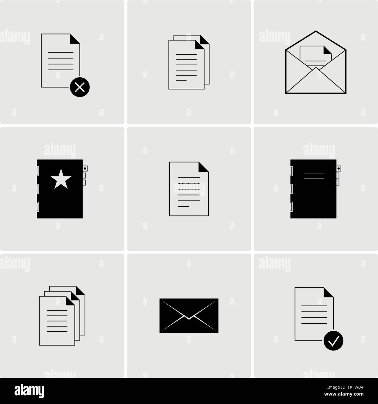 Black and white set of icons Stock Vector Image & Art - Alamy