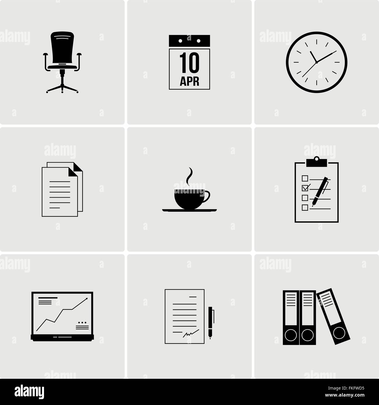 Black and white set of icons Stock Vector Image & Art - Alamy