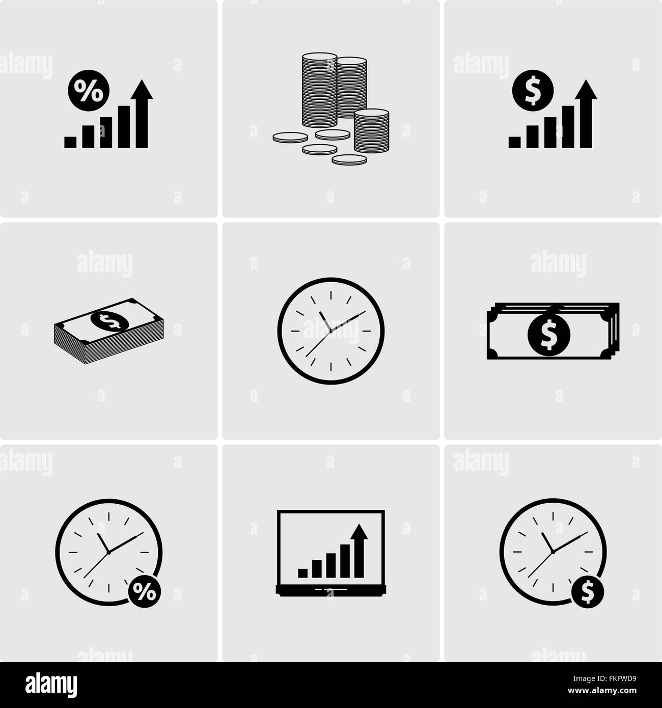 Black and white set of icons Stock Vector Image & Art - Alamy