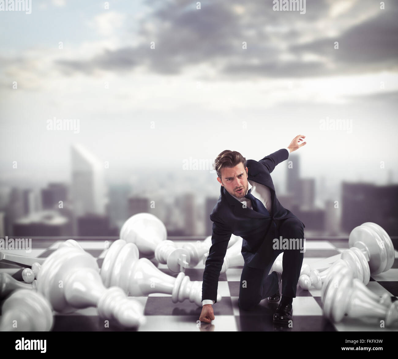 Winner of a business battle Stock Photo - Alamy