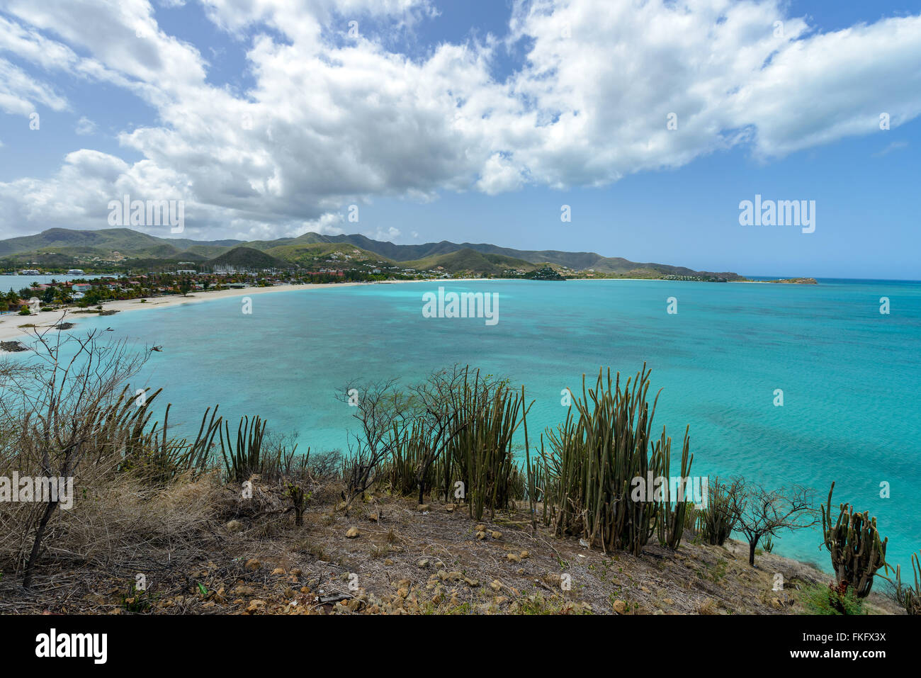 Tropical beach at Antigua island in Caribbean with white sand ...