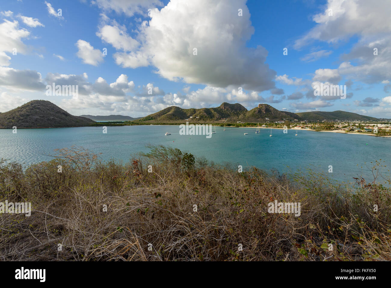 Tropical beach at Antigua island in Caribbean with white sand ...