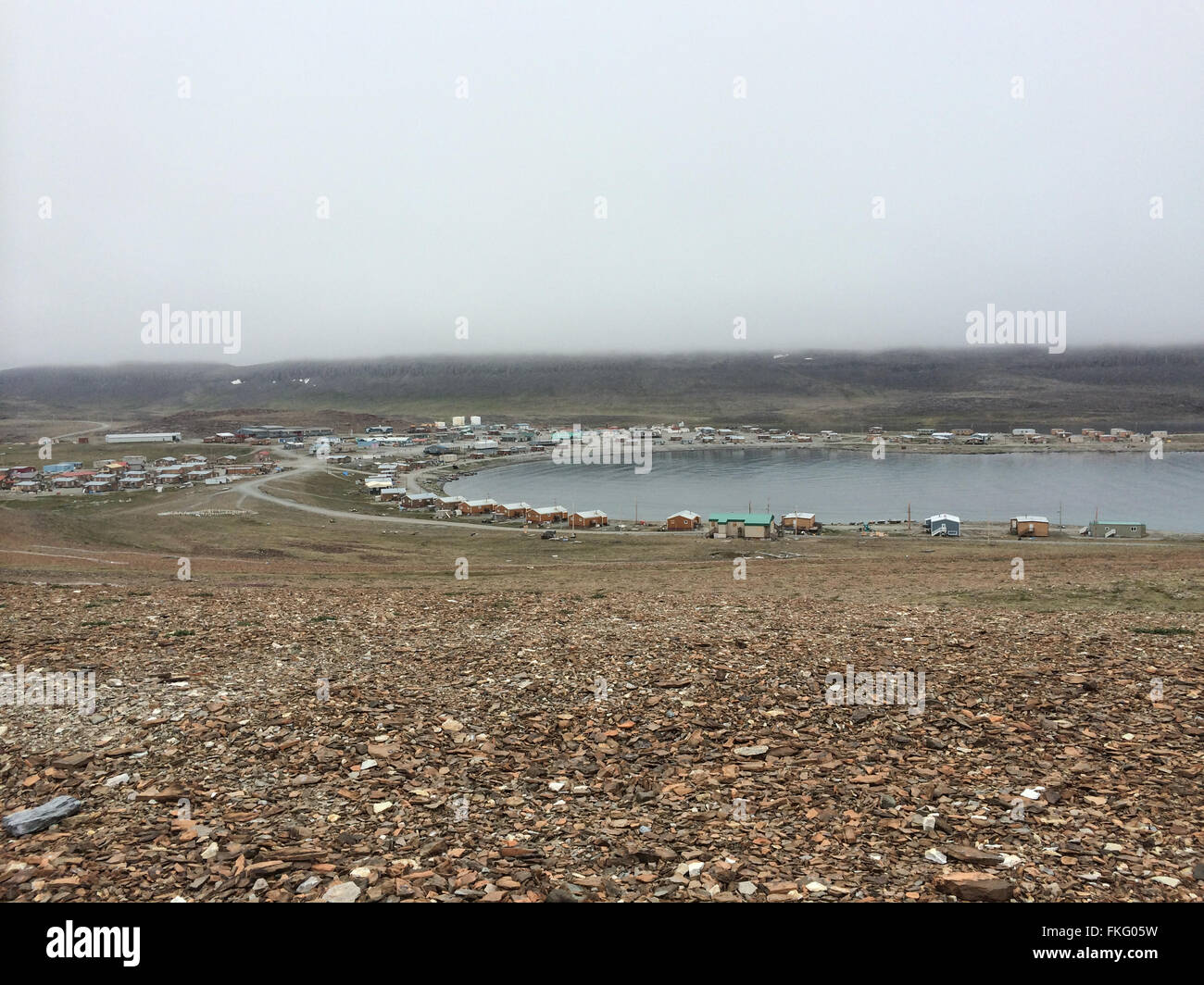 The Inuit village of Ulukhaktok, Beaufort Sea, Arctic Ocean, Holman ...