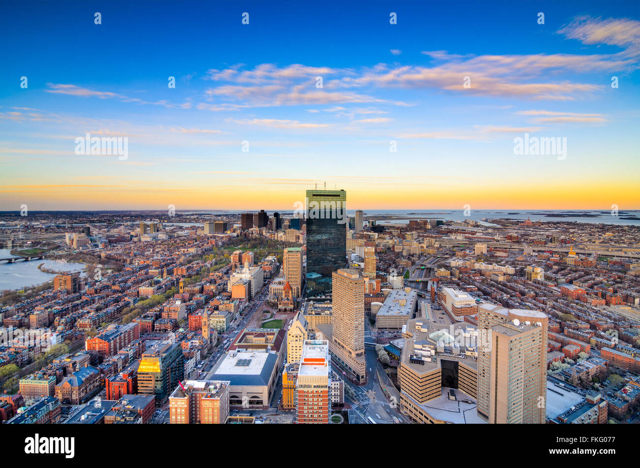 Boston sunset skyline hi-res stock photography and images - Alamy