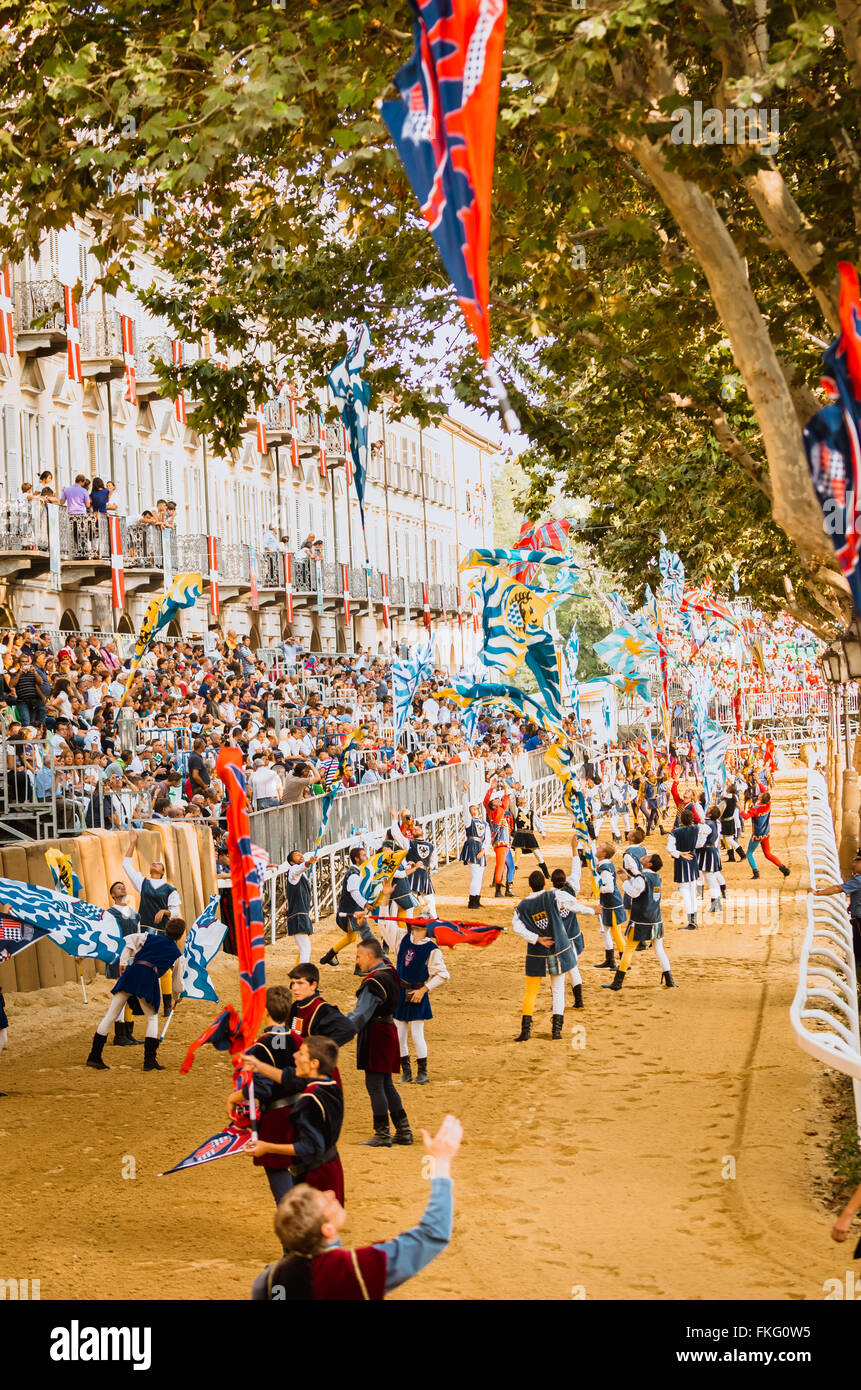 Asti, Italy - September 16, 2012: the historical Medieval parade of the ...