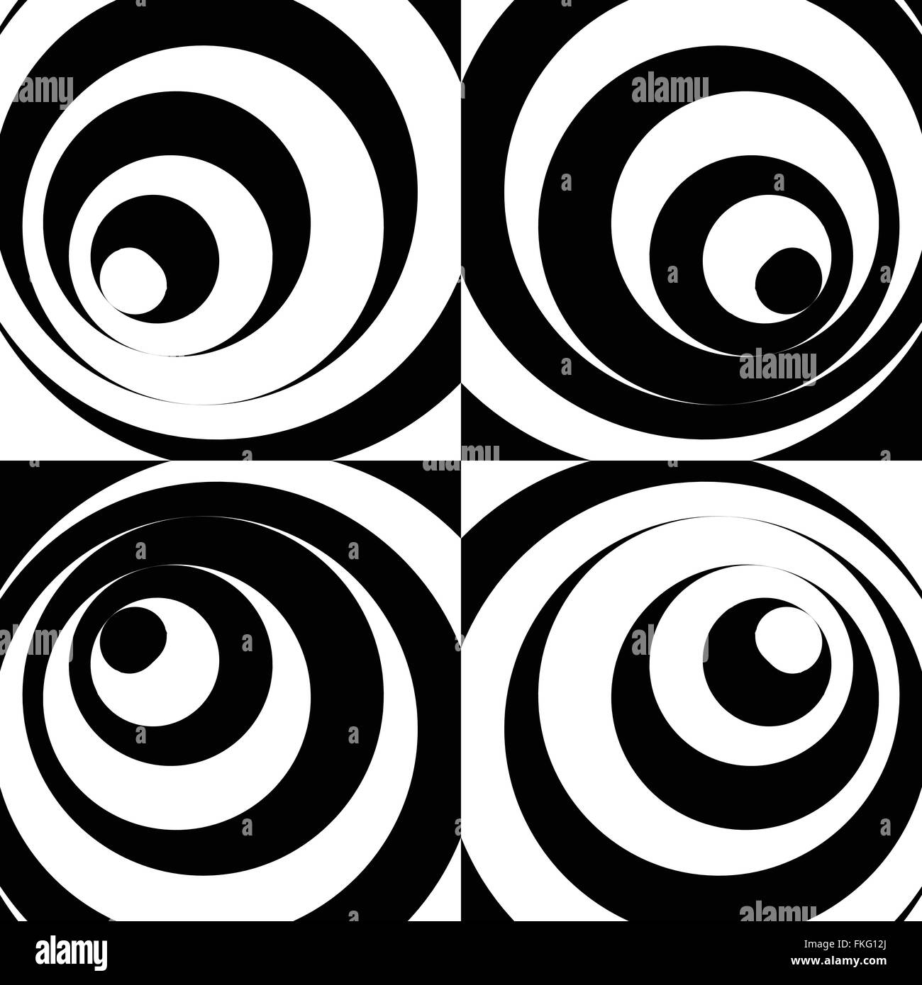 Repeatable Pattern With Circles Abstract Monochrome Vector Stock