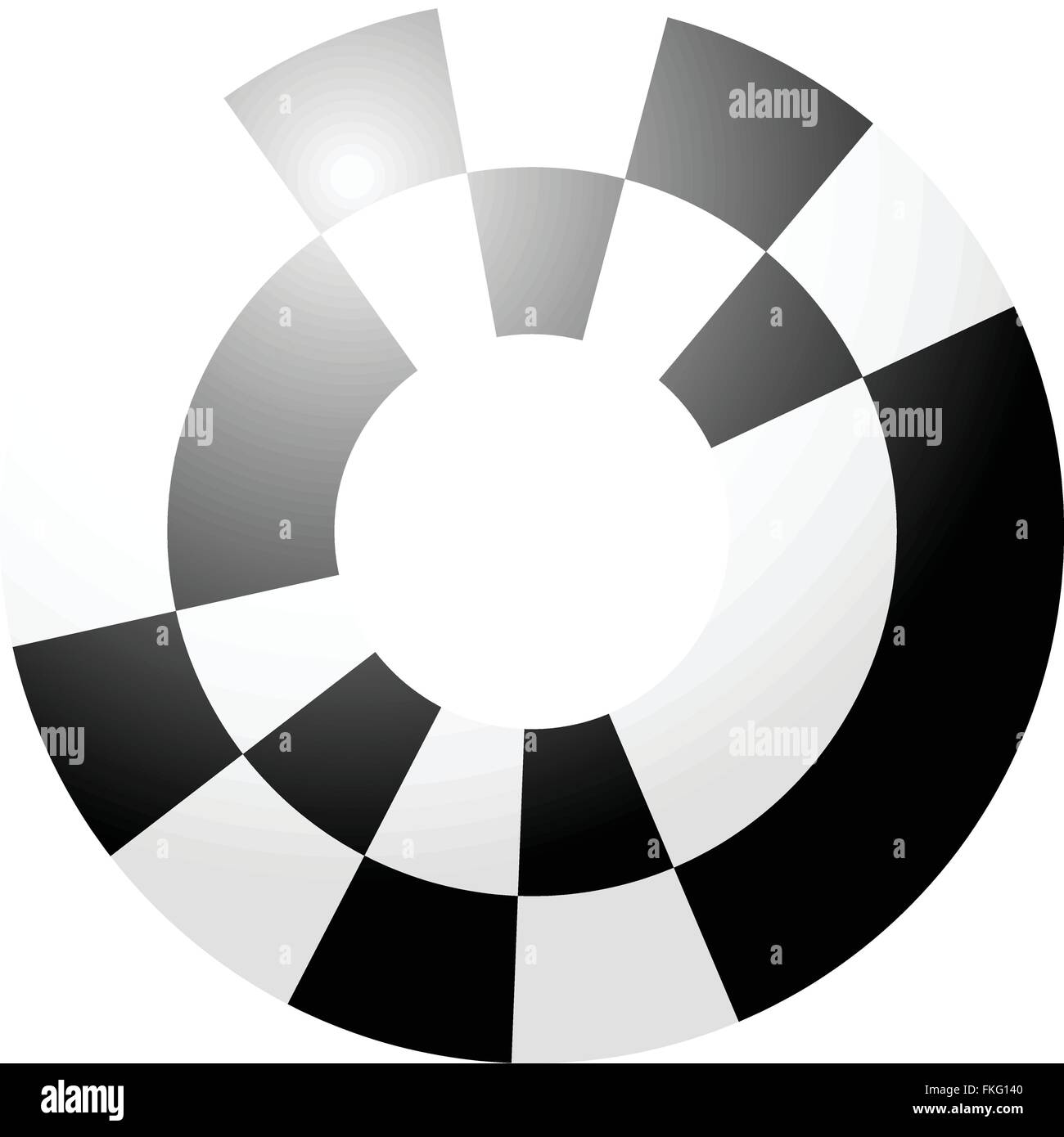 Abstract geometric monochrome checkered circle design element Stock ...