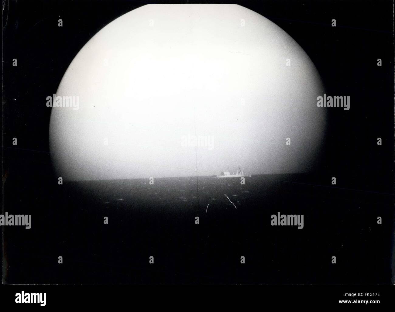 1968 - Photo shows: A captain's eye view of a ship in the channel as ...