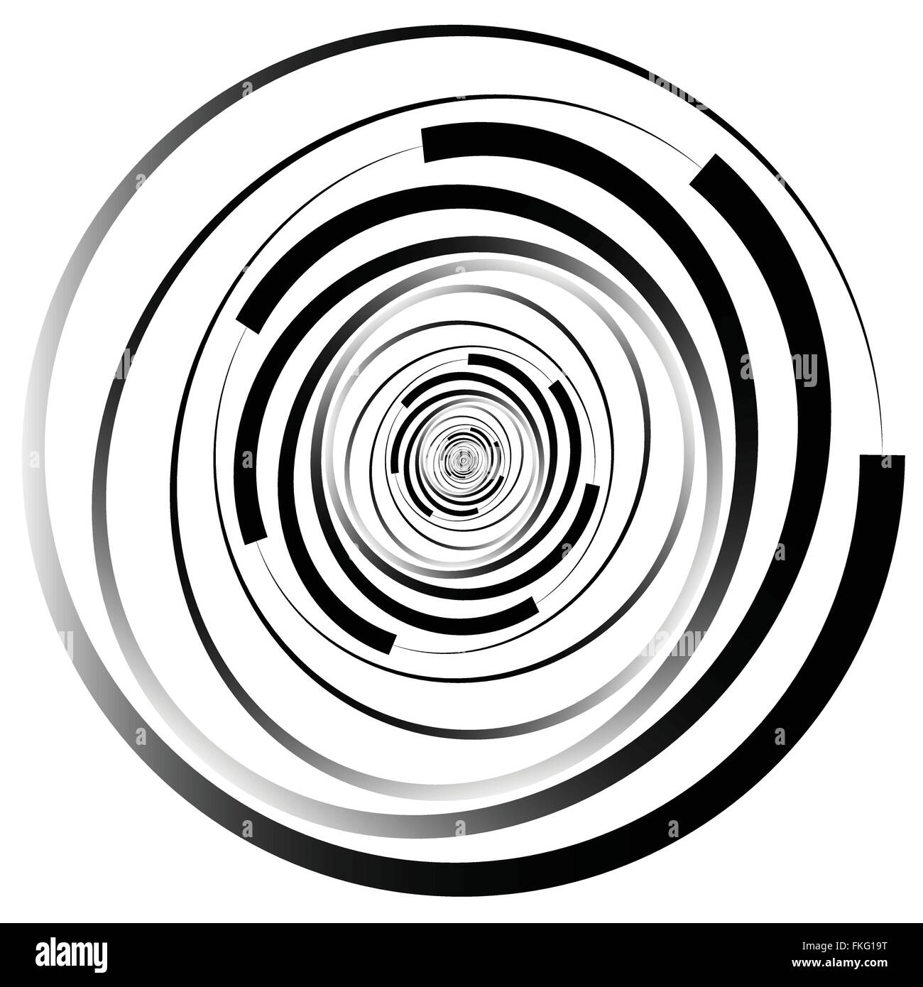 Concentric - converging circles. Abstract vortex, spiraling graphics ...