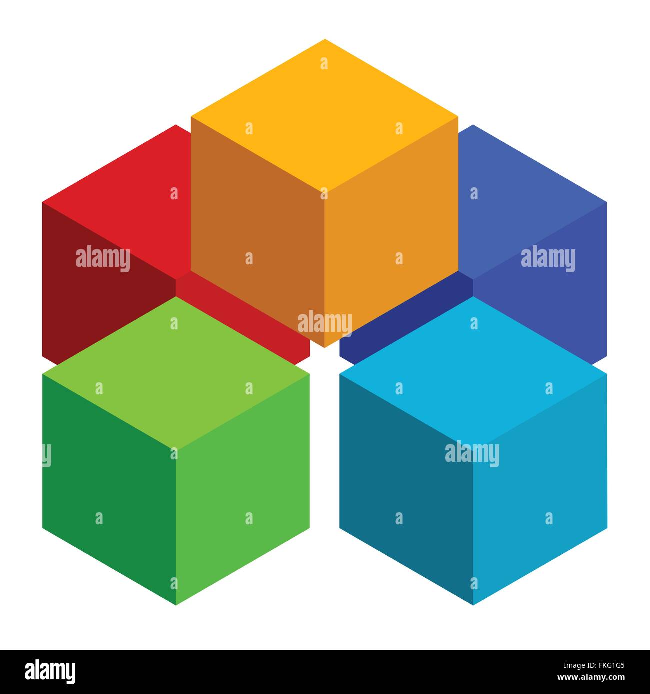 Cubes abstract 3d, multicolor element on white Stock Vector Image & Art ...
