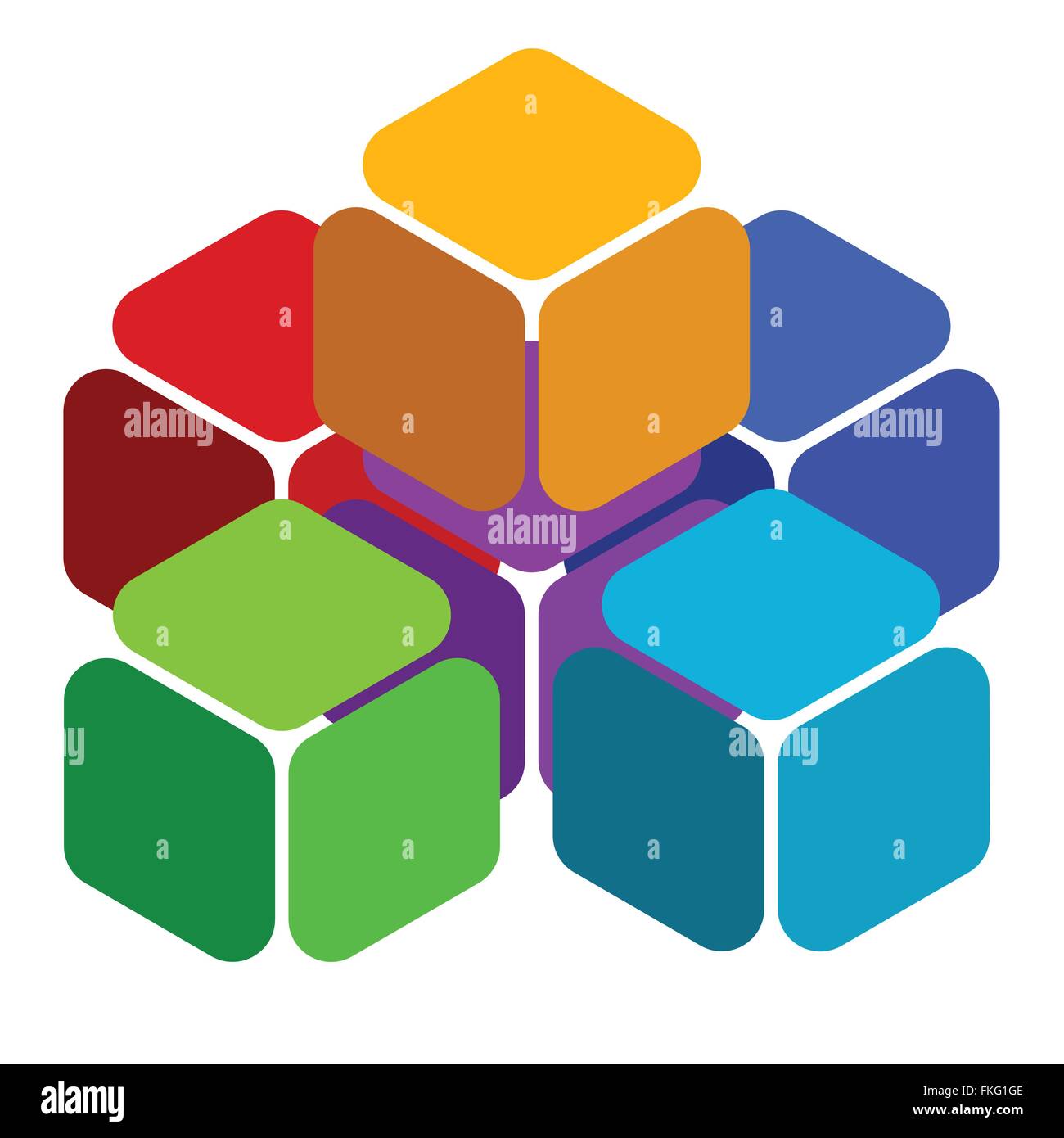 Cubes abstract 3d, multicolor element on white Stock Vector Image & Art ...