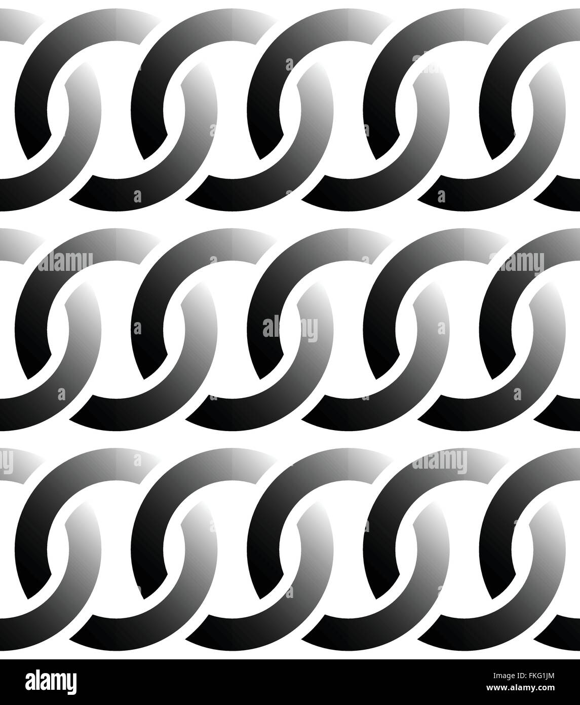 Contour of interlocking circles / rings seamless monochrome pattern ...