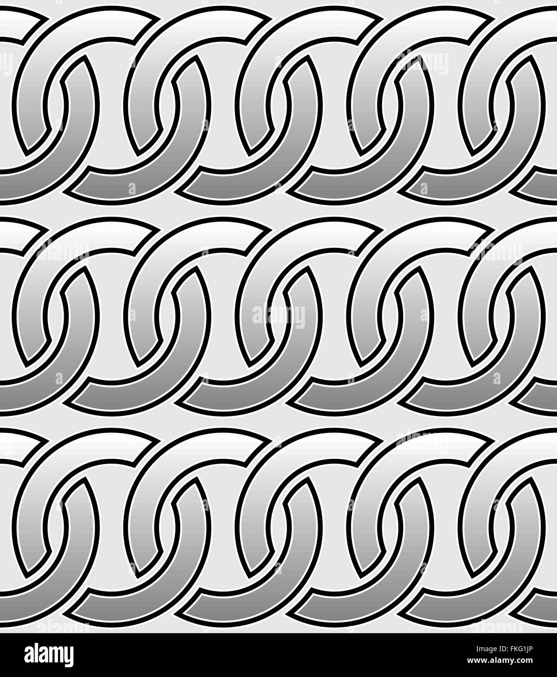 Contour Of Interlocking Circles Rings Seamless Monochrome Pattern