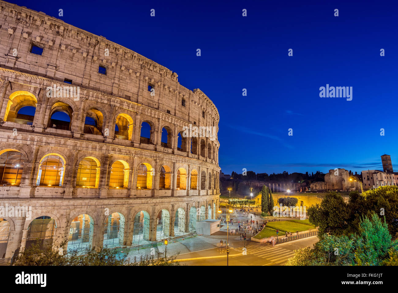 Colosseum at night, Rome, Italy Stock Photo - Alamy