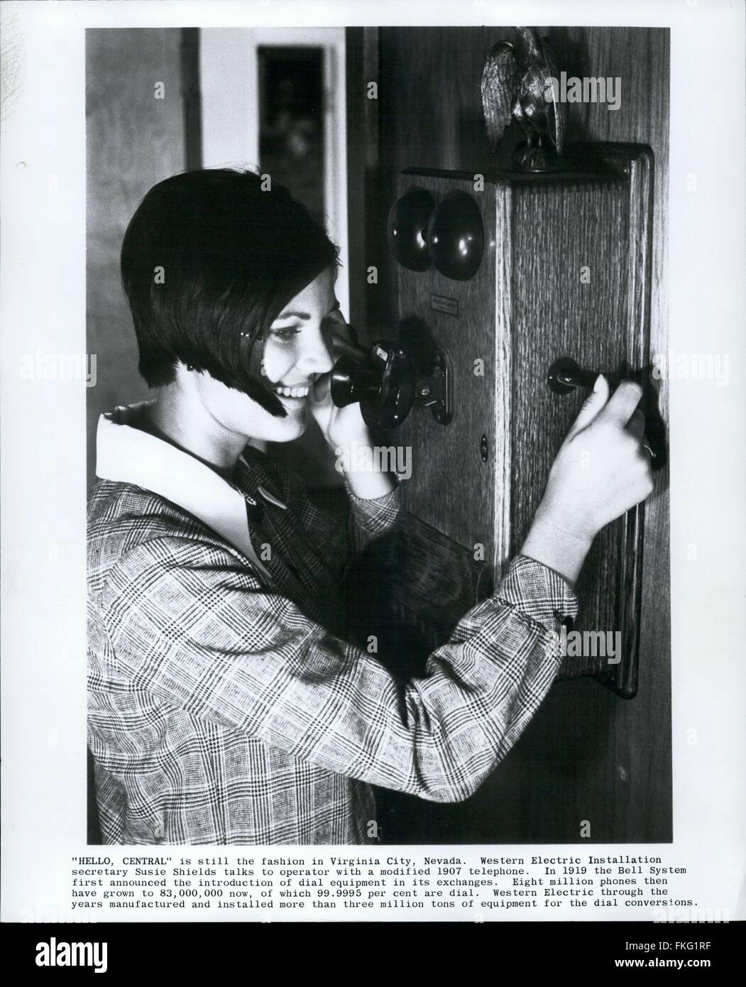 1968 - ''Hello, Central'' is still the fashion in Virginia City, Nevada ...