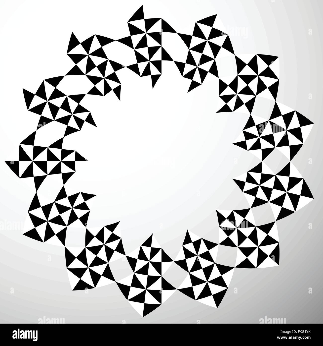 Abstract checkered circular element with edgy, marble like pattern ...