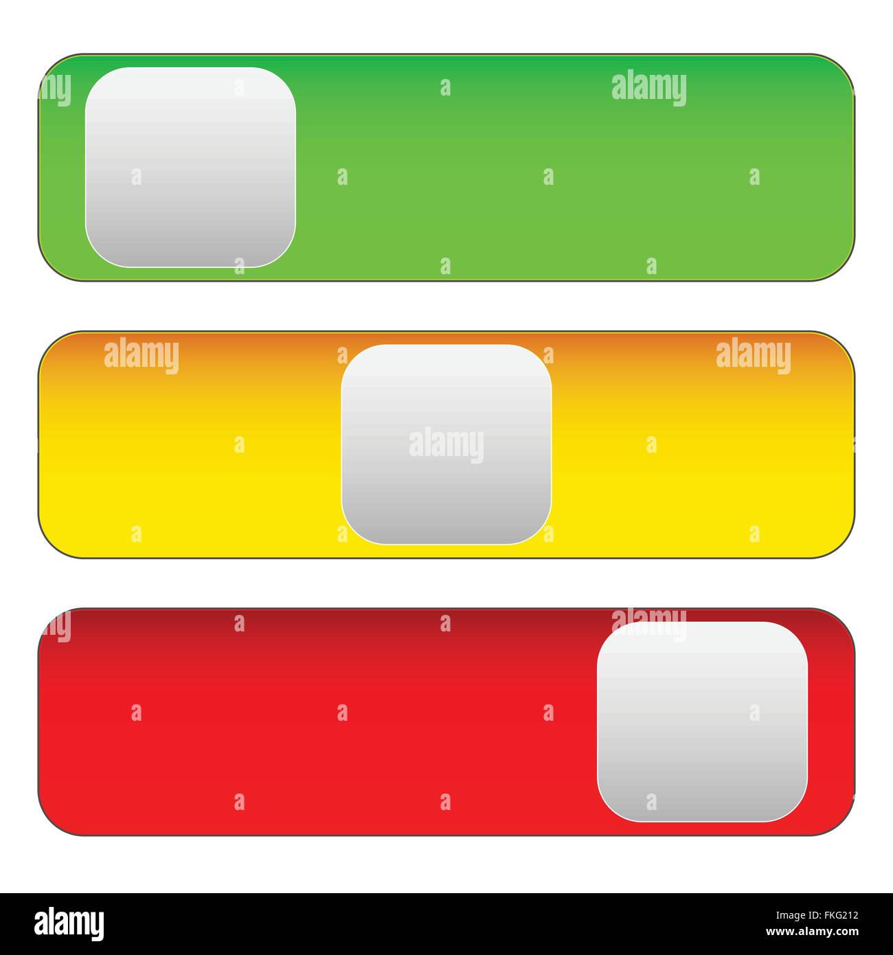 Horizontal power button sliders in 3 states without icons Stock Vector ...