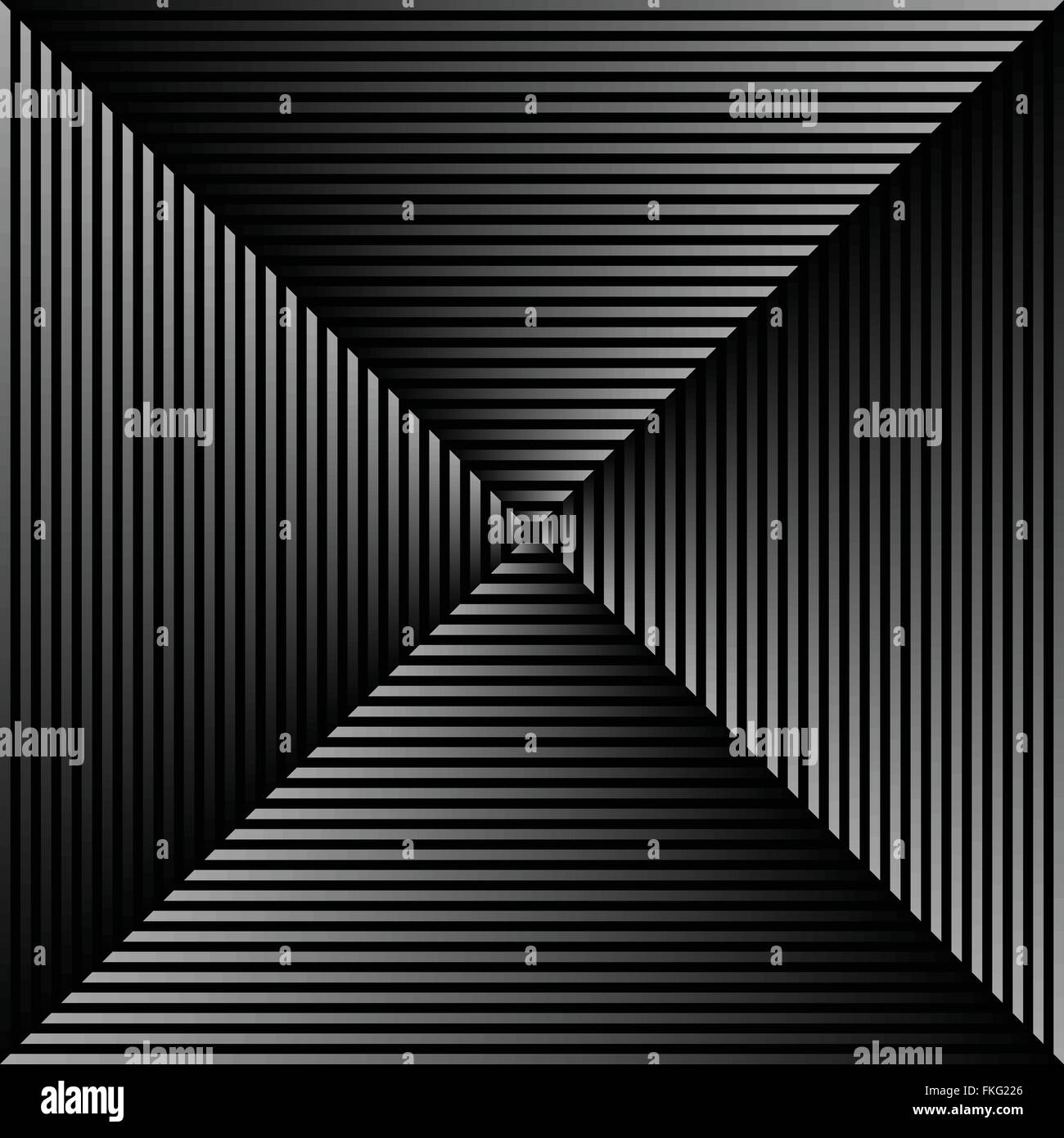 Grayscale abstract pattern, background with radiating squares Stock ...