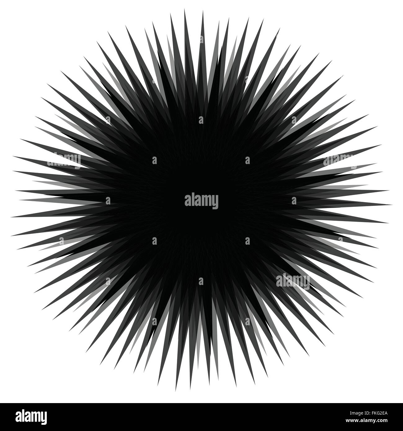 Abstract bursting, spiky shape. Monochrome vector design element Stock ...