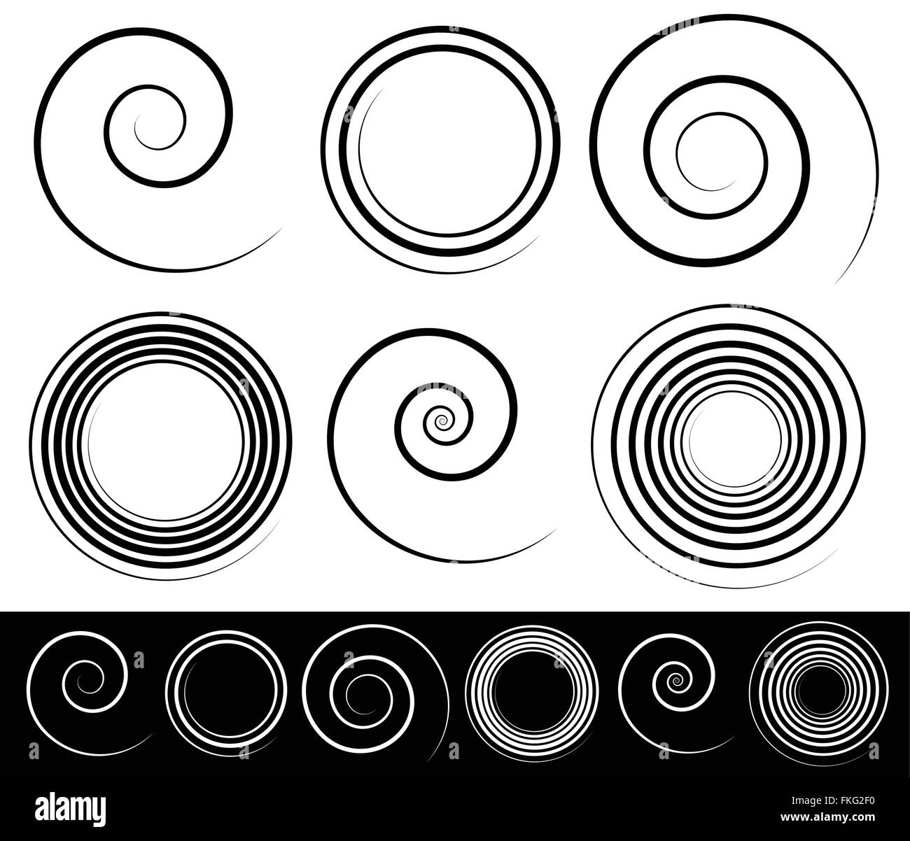 Set of different spirals with stroke profile Stock Vector Image & Art ...