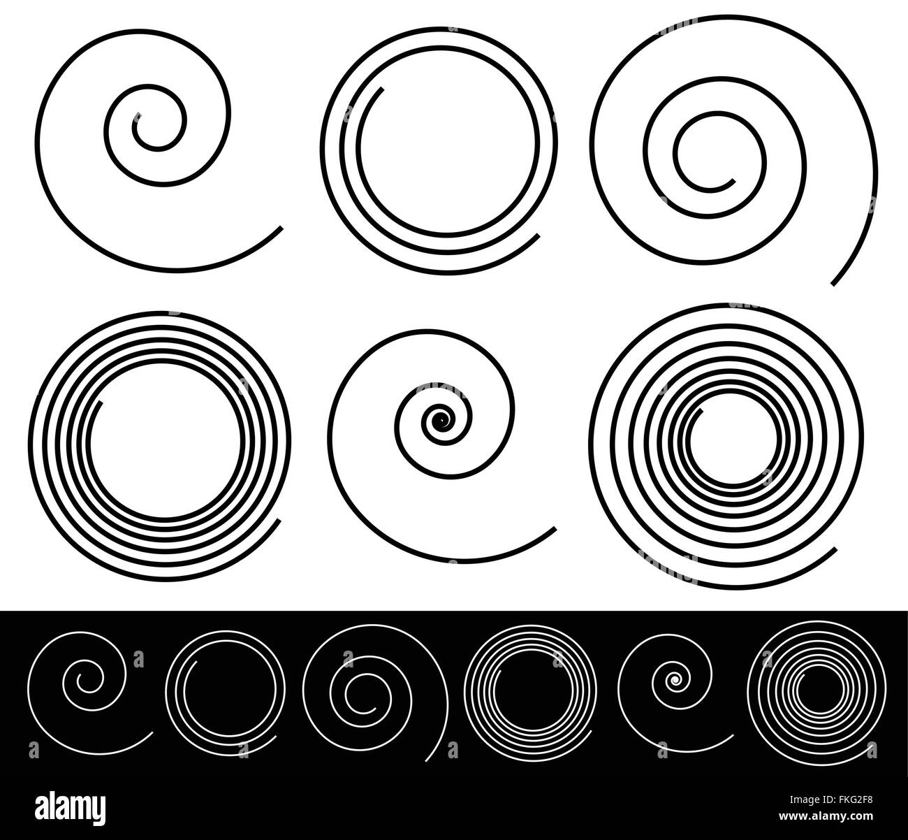 Set of different spirals with stroke profile Stock Vector Image & Art ...