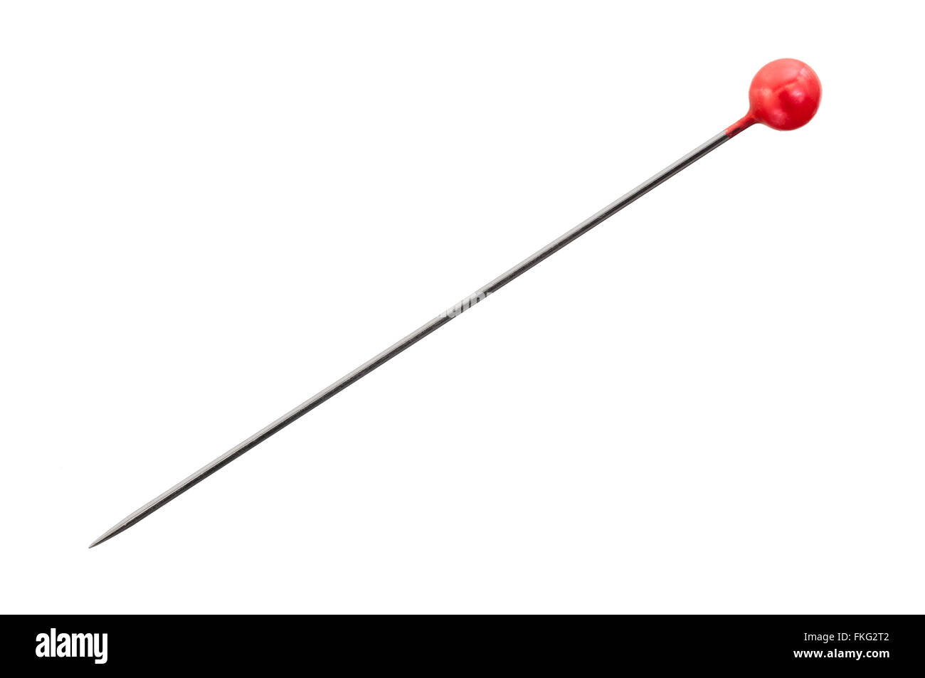 Sewing pin with round red head; isolated, clipping path included Stock ...
