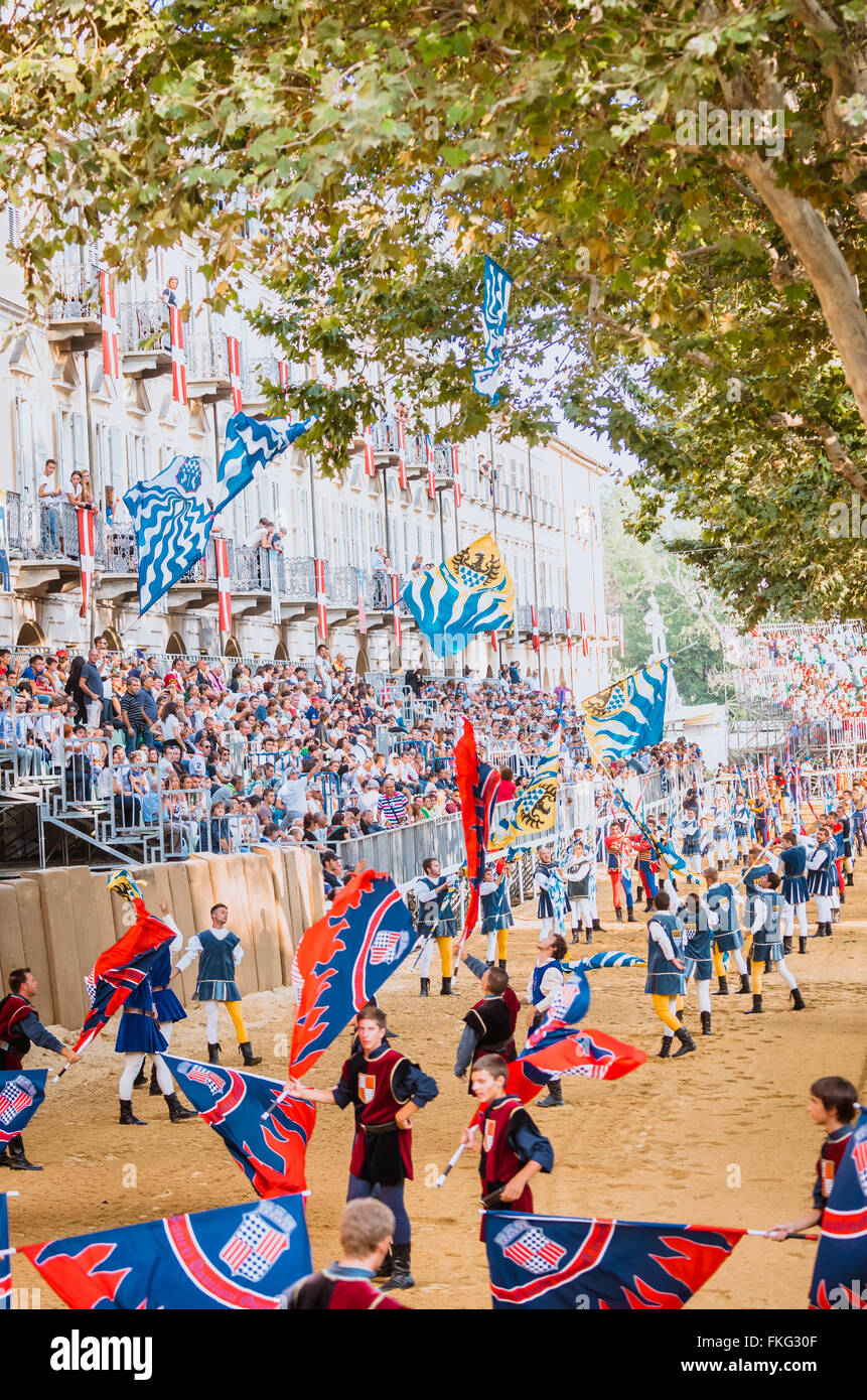 Asti, Italy - September 16, 2012: the historical Medieval parade of the ...
