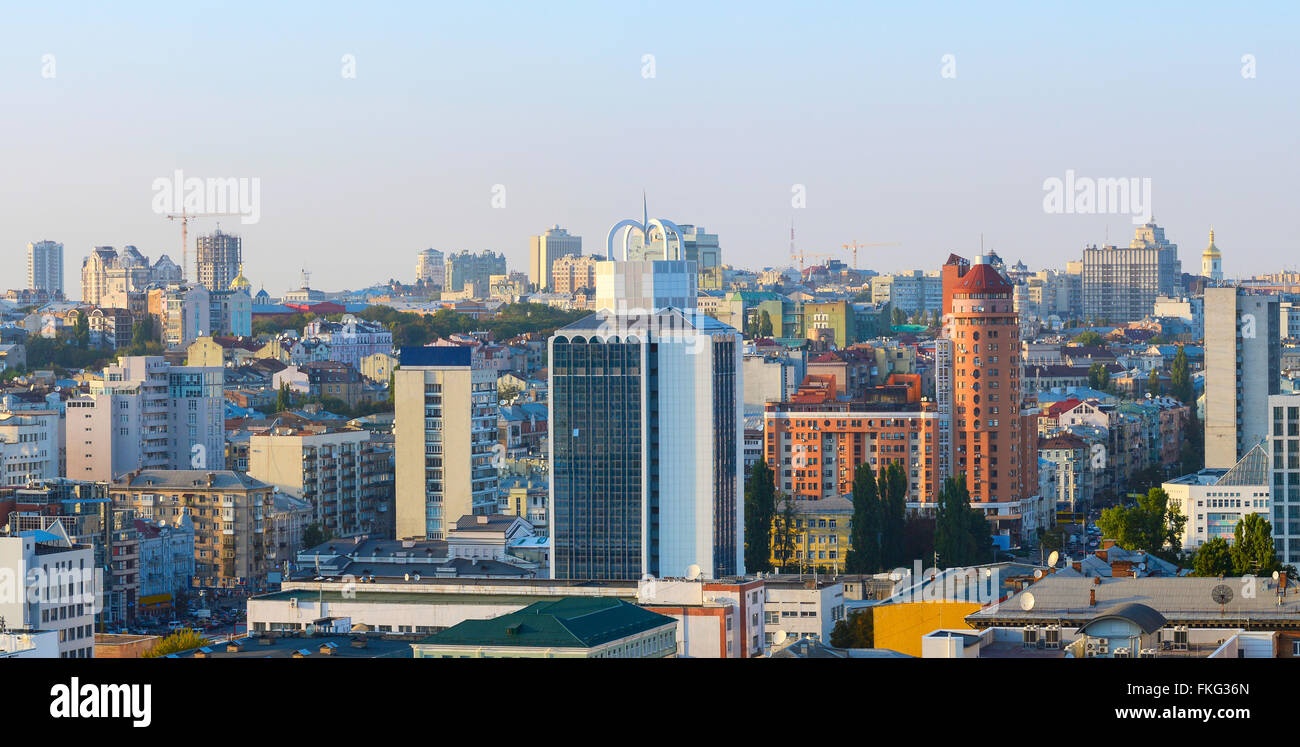Panoramic aerial view of central district of Kiev. Ukraine Stock Photo ...