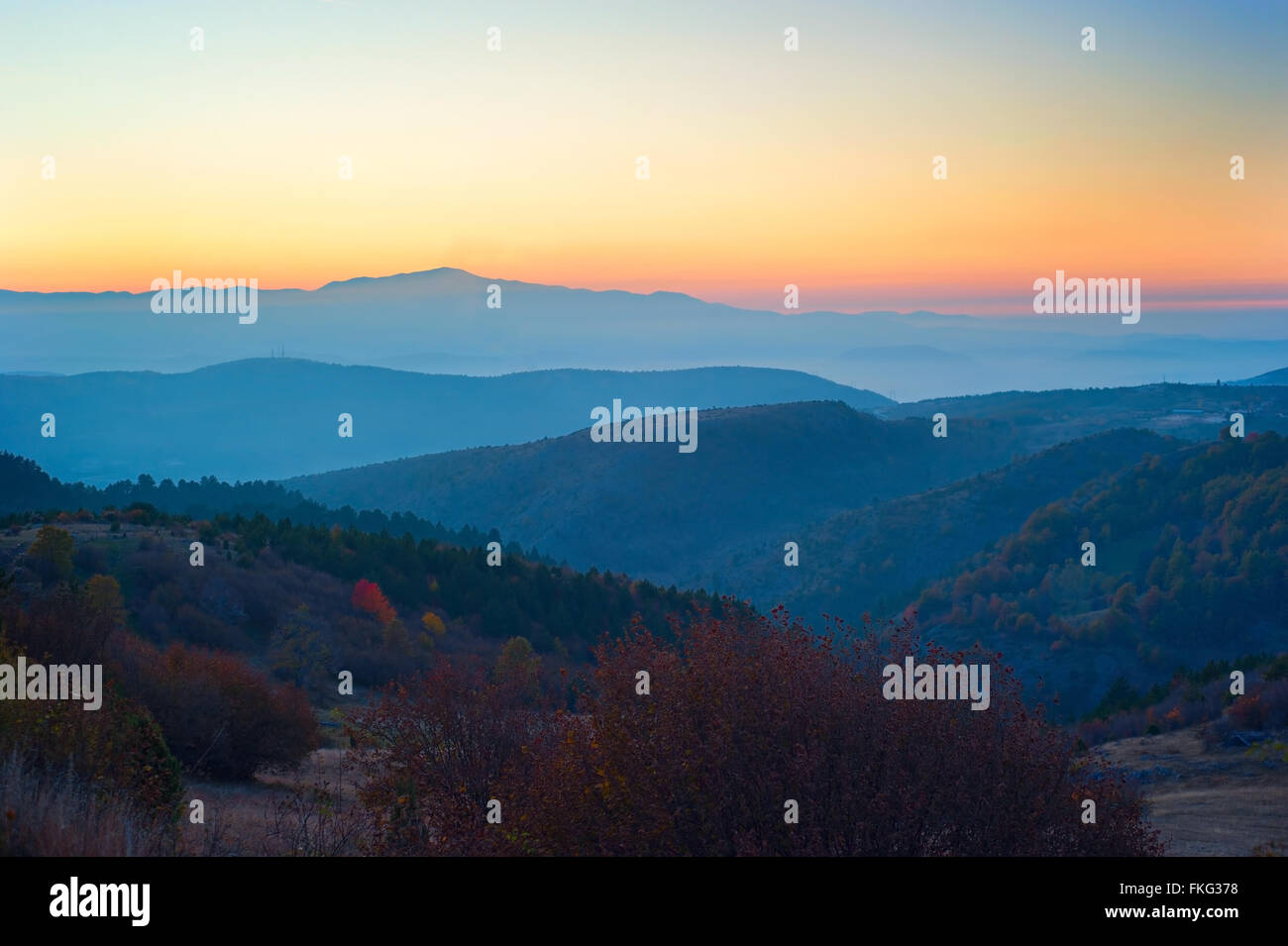 Aerial view mountains sunset landscape hi-res stock photography and ...