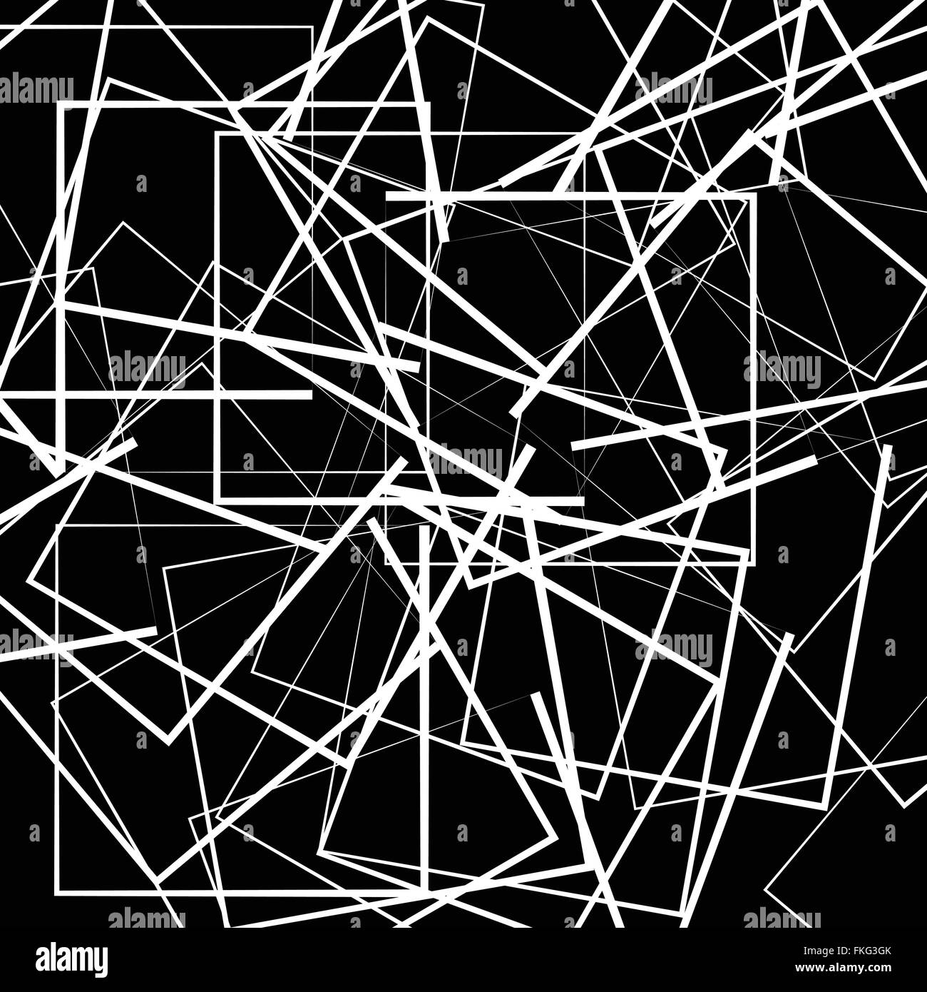 Abstract scattered square, rectangle shapes. Artistic monochrome image ...