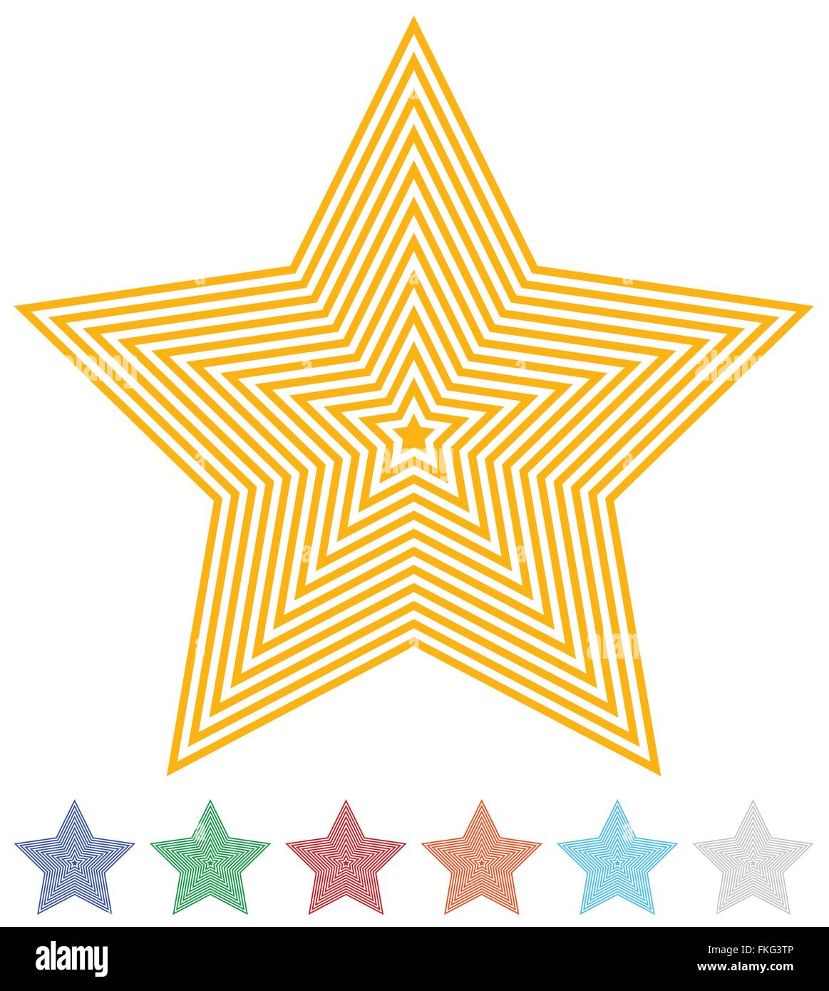 Set of flat contour star icon in 7 colors Stock Vector Image & Art - Alamy